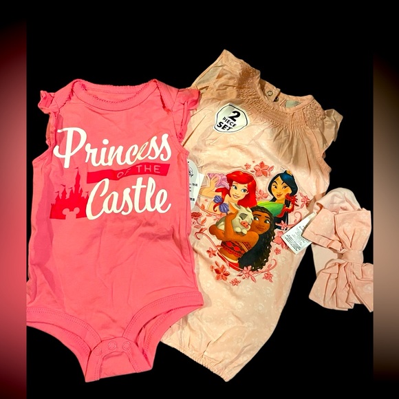 Disney | Matching Sets | Disney Princess Baby Onesie Set | Poshmark